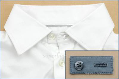 Grey Cotton Collar Cuff Extension Shirt Blouse Top Extender Neck Button ...