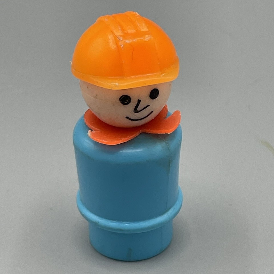 Vintage Fisher Price Little People Construction Worker Figures Set of 3 ...