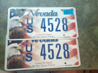 Pair 2001 NEVADA State License Plates US 4528 | eBay
