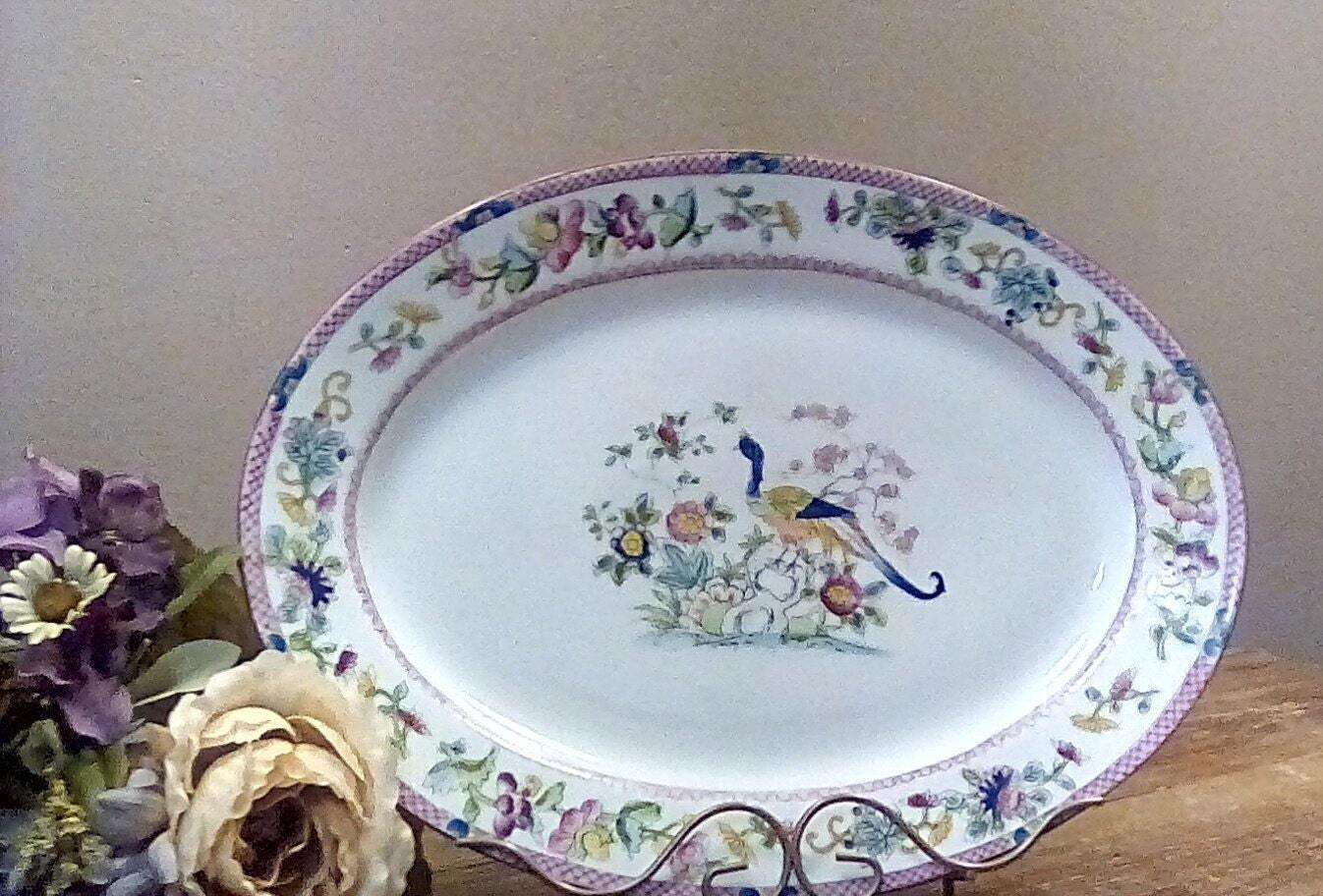 Vintage 14 Inch Platter with Bird of Paradise Design, Nippon Toni Kasha ...