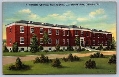 Postcard Quantico VA Coreman Quarters Base Hospital U.S. Marine Base | eBay