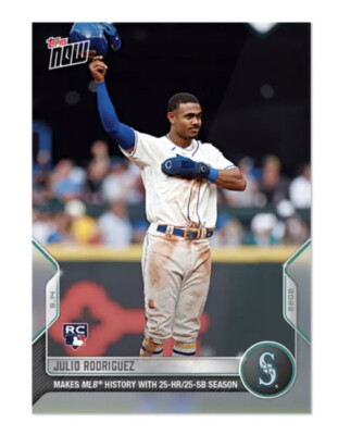 Julio Rodriguez RC Makes History 25 HRs 25 SBs 2022 TOPPS NOW 899 🔥 | eBay