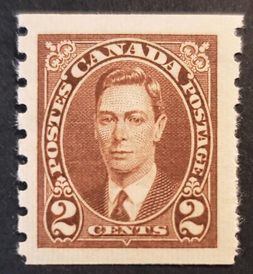 Stamps Canada Mint: #239 2c brown Geo. Vl Mufti Issue single coil F MNH ...