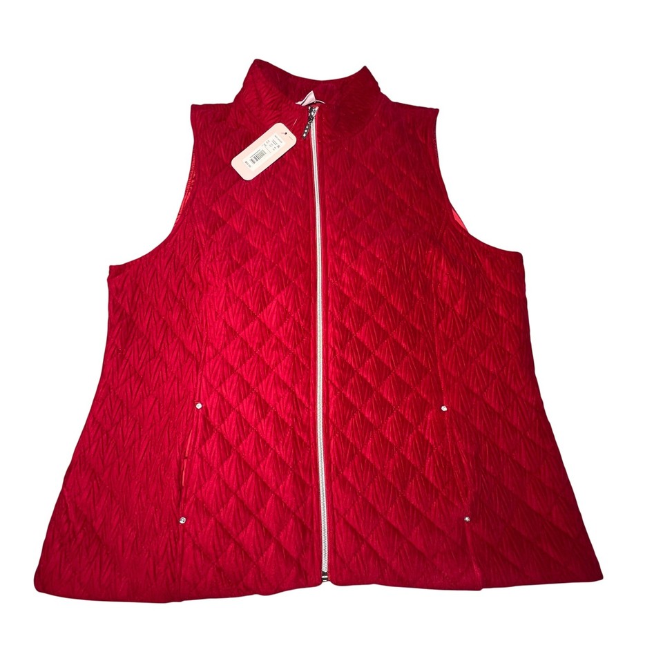 Allison Daley Vest Womens Size L Red New Heritage Prep Super Soft ...