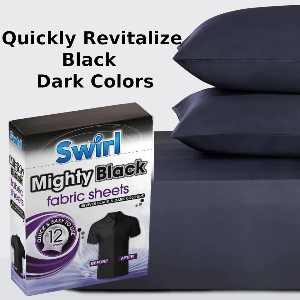 MIGHTY BLACK FABRIC SHEET QUICK & EASY REVIVE BLACK AND DARK COLOURS 12 ...