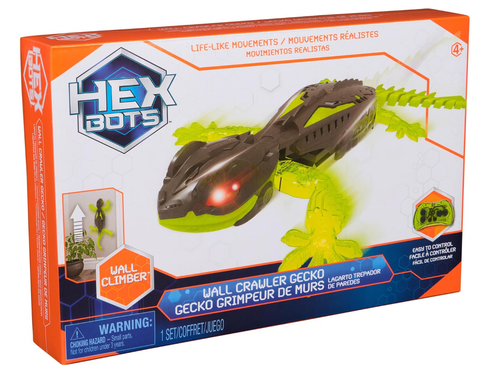 HEX BOTS Wall Crawler Gecko - Remote Control Lizard Climbs Walls (New ...