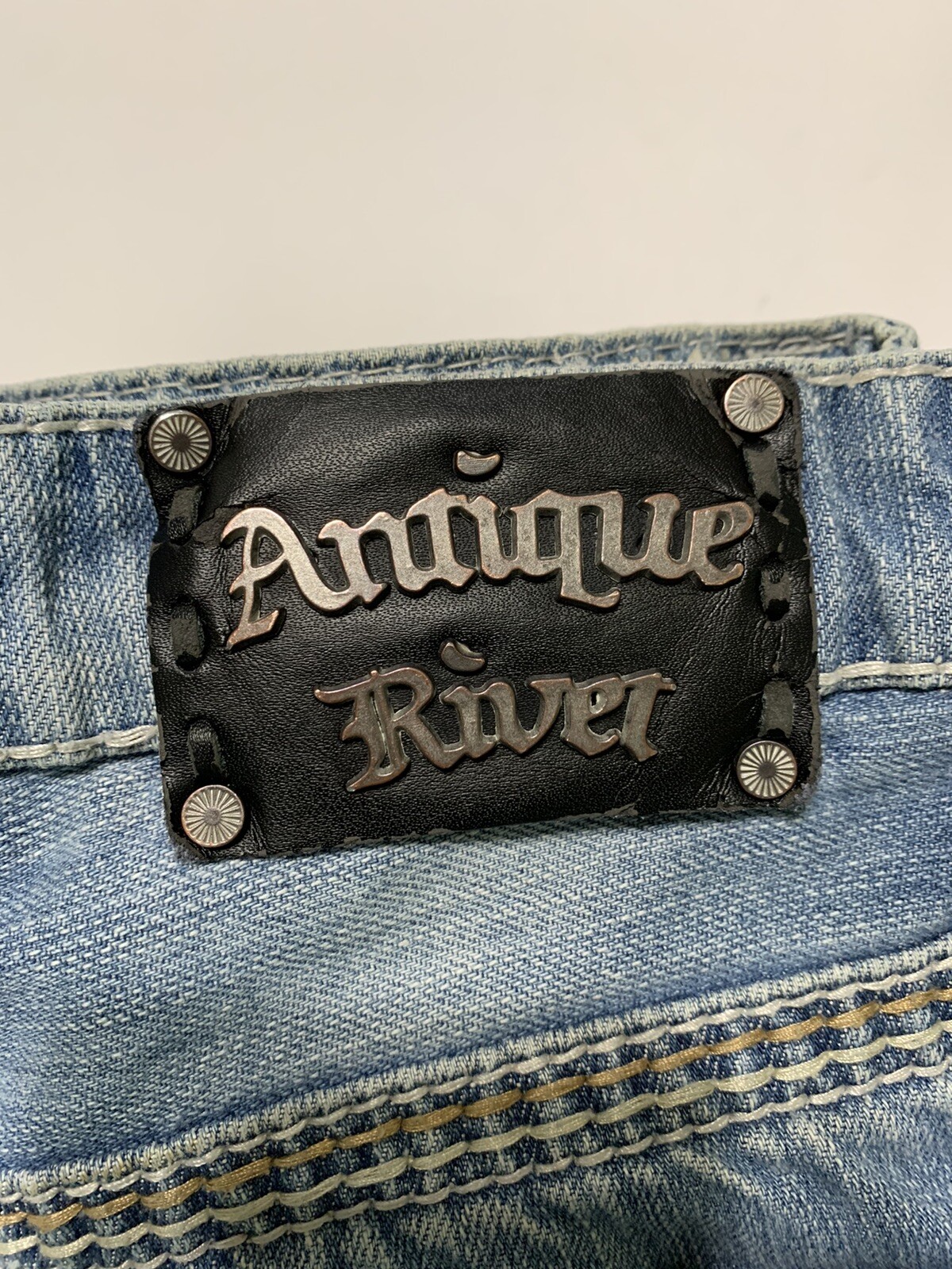 Antique Rivet Mens Blue Jeans 30x32 Actual 30x31 SS010 Straight ...
