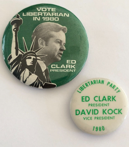 Ed Clark Vote Libertarian 1980 Political Campaign Pinback Buttons | eBay