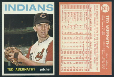 (46394) 1964 Topps 64 Ted Abernathy Indians-NM | eBay