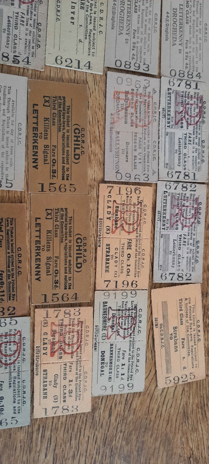 10 VINTAGE train tickets Variety Old | Grelly UK