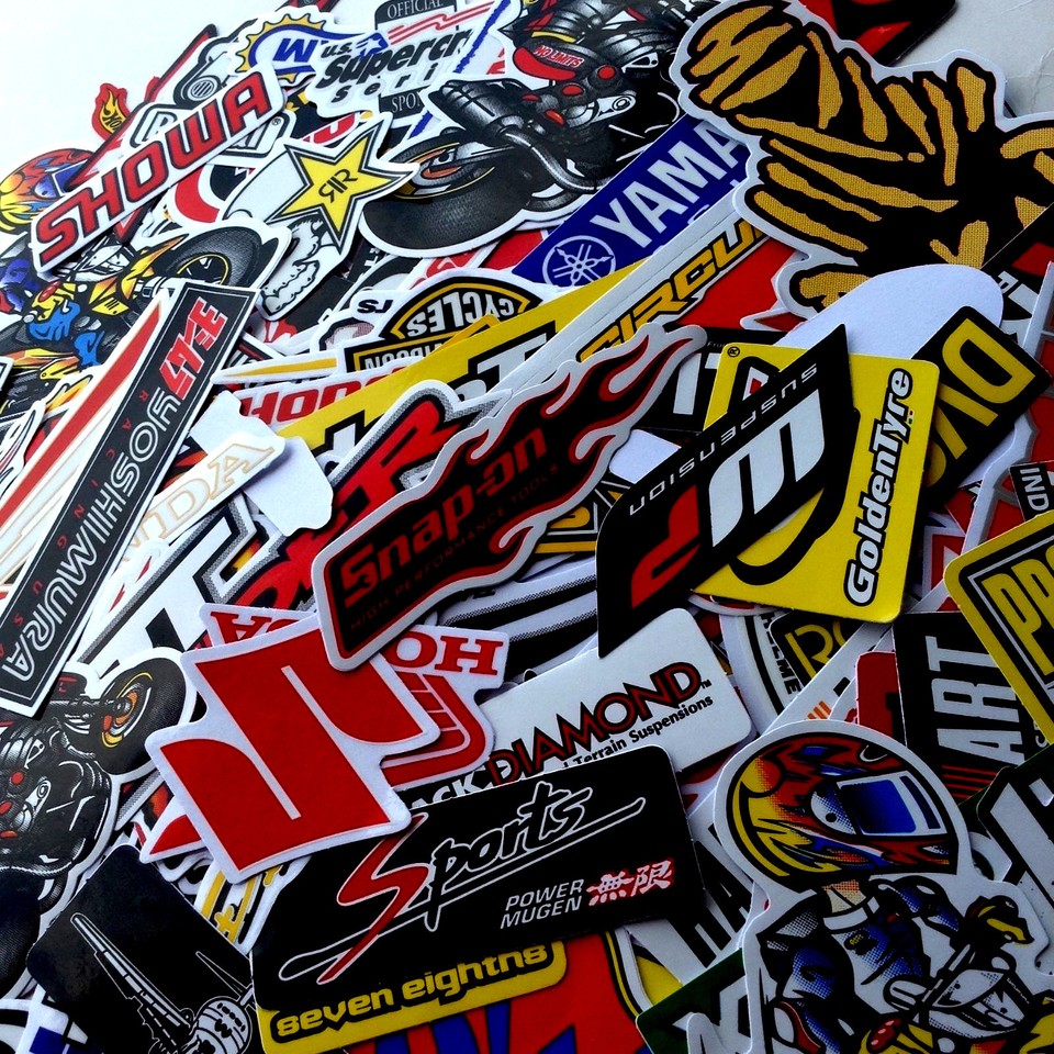 60 Random Mixed Sticker Decal Motocross Motorcycle Car ATV Racing Bike ...