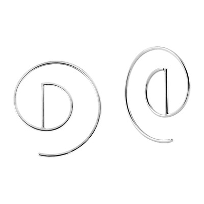 Uniquely Stylish Spiral .925 Sterling Silver Hoop Slide Through ...