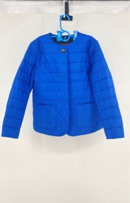 Talbots Blue Women's Quilted Barn Jacket Double Pocket - Size Small ...