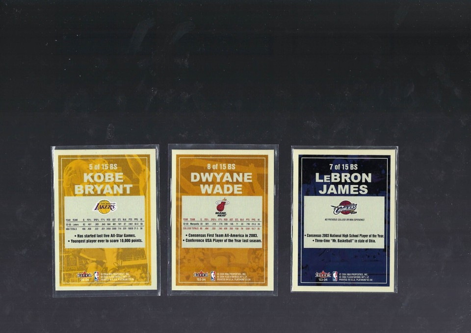 2003-04 Fleer Platinum - Big Signs LeBron James #7 BS (RC), WADE, KOBE ...