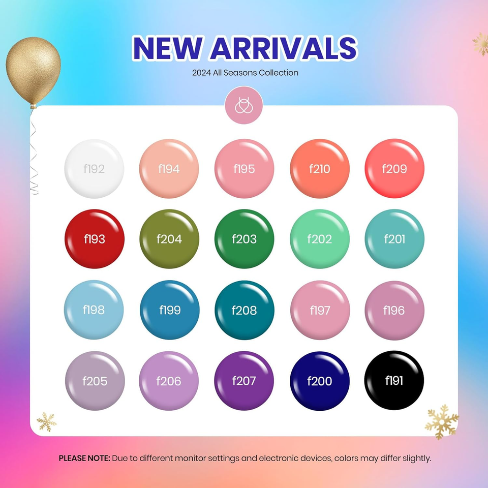 Beetles Gel Nail Polish Set, 23pcs Gel Polish Kit, 20 Colors Pink Green ...