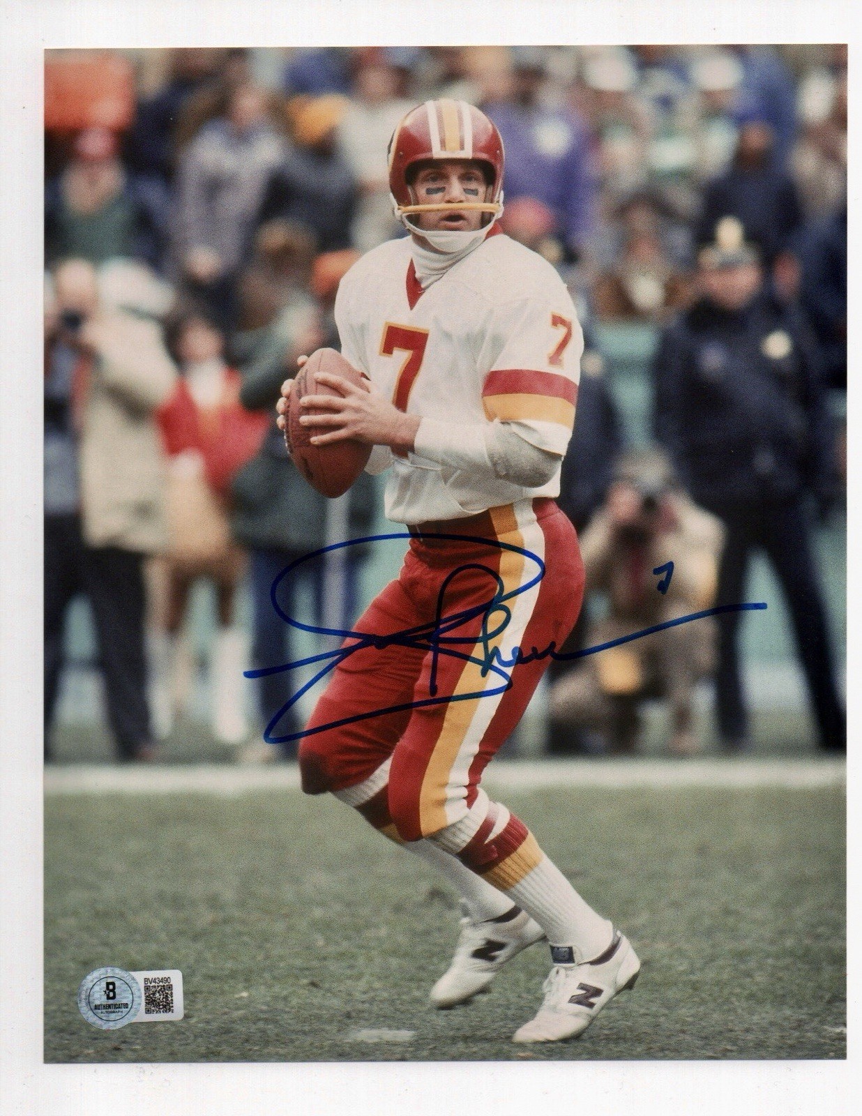 Joe Theismann autographed signed 8x10 photo Beckett BAS COA Notre Dame ...