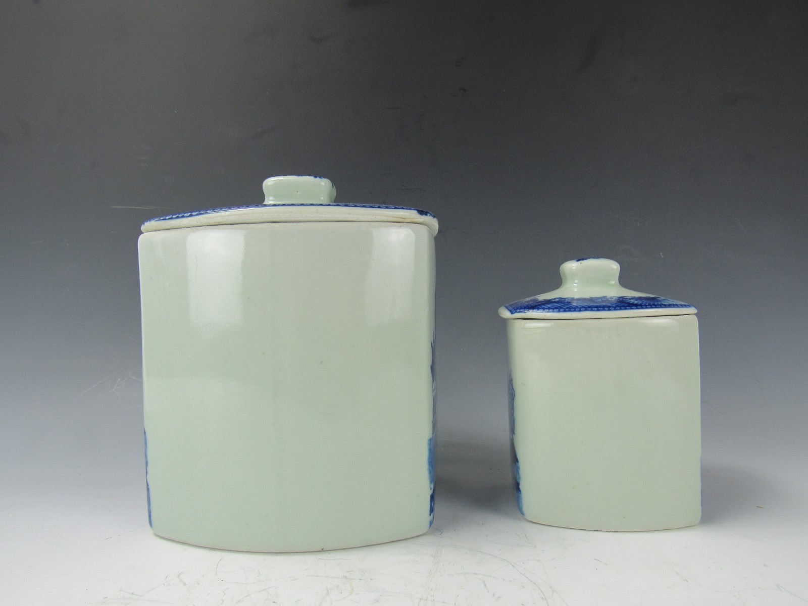 Blue and white porcelain sugar and tea containers with Lids | eBay