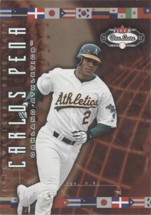 2002 Fleer Box Score - International Road Trip Carlos Pena #217 1st ...