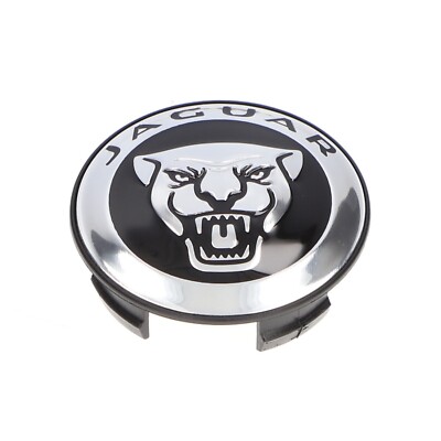 Genuine Jaguar Growler Head & Script Wheel Centre Cap Badge (Black/Sil ...