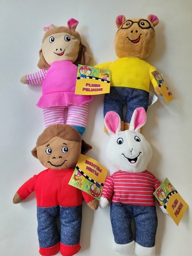 NEW PBS Kids Books Arthur DW Buster Francine Stuffed Plush Animal Set ...