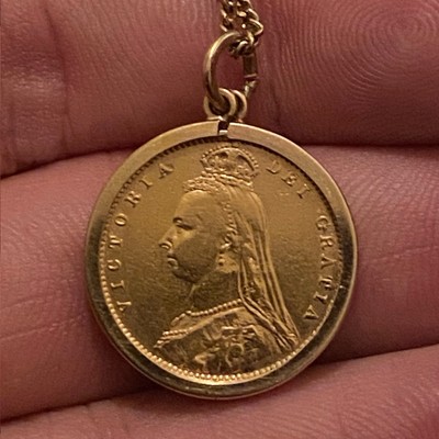 1892 Half Sovereign curb necklace - 99p Start | eBay UK