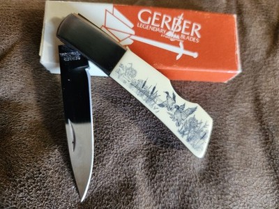 Gerber Silver Knight 250A Lockback Landing Duck Knife Pre-owned | eBay