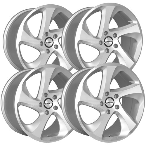 (Set of 4) Shift H22 Strut 18x8.5 5x4.5" +35mm Silver Wheels Rims 18 ...
