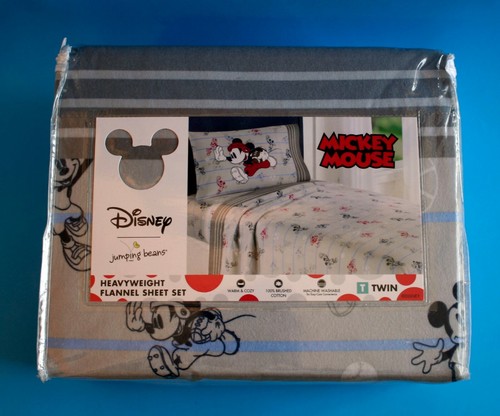 New Disney Mickey Flannel Sheets Twin 3-Piece Set 100% Brushed Cotton ...