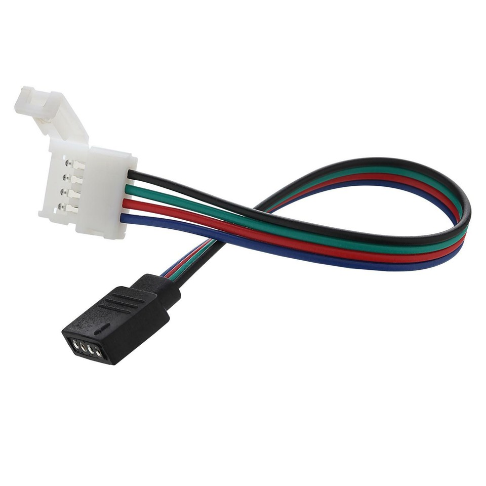 4PIN 10MM RGB LED STRIP LIGHT SNAP CLIP ADAPTER CONNECTOR WIRE MALE ...