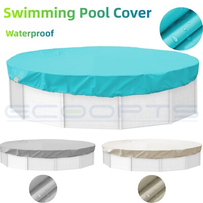 Round Above Ground Swimming Pool Cover Waterproof Winter Mesh Pool ...