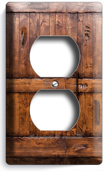 RUSTIC WOOD RANCH BARN DOOR LIGHT SWITCH OUTLET PLATE ROOM CABIN HOUSE ...