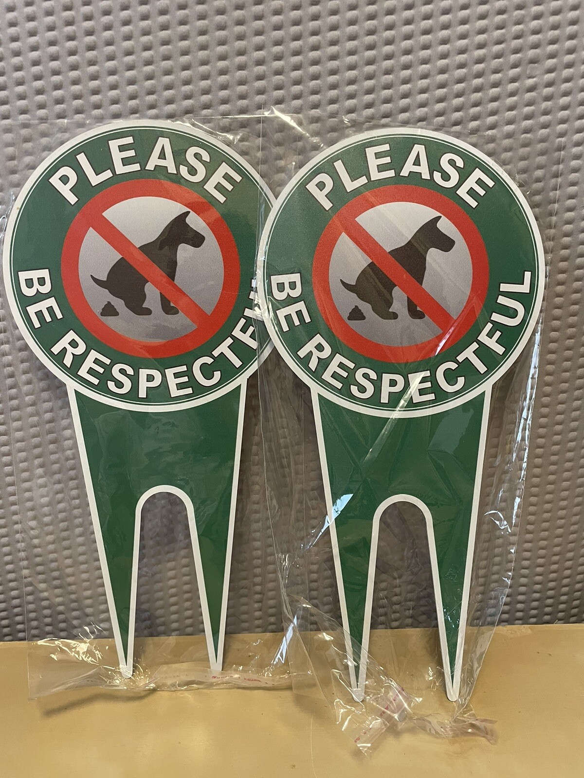 2 Pack Double Sided Sign - No Poop Dog Signs Be Respectful Stop Dogs | eBay