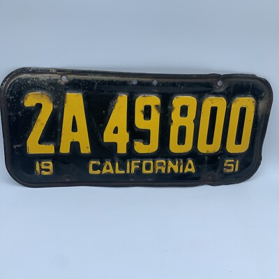 1951 California License Plate 2A 49 800 | eBay