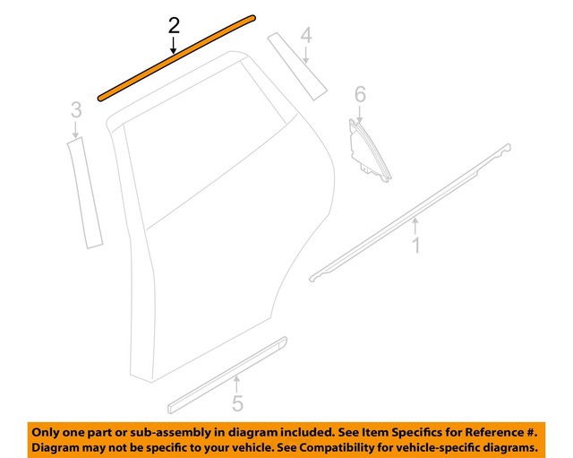 Genuine OEM Nissan 82282-4ba3a Passenger Right Rear Frame Molding Upper ...