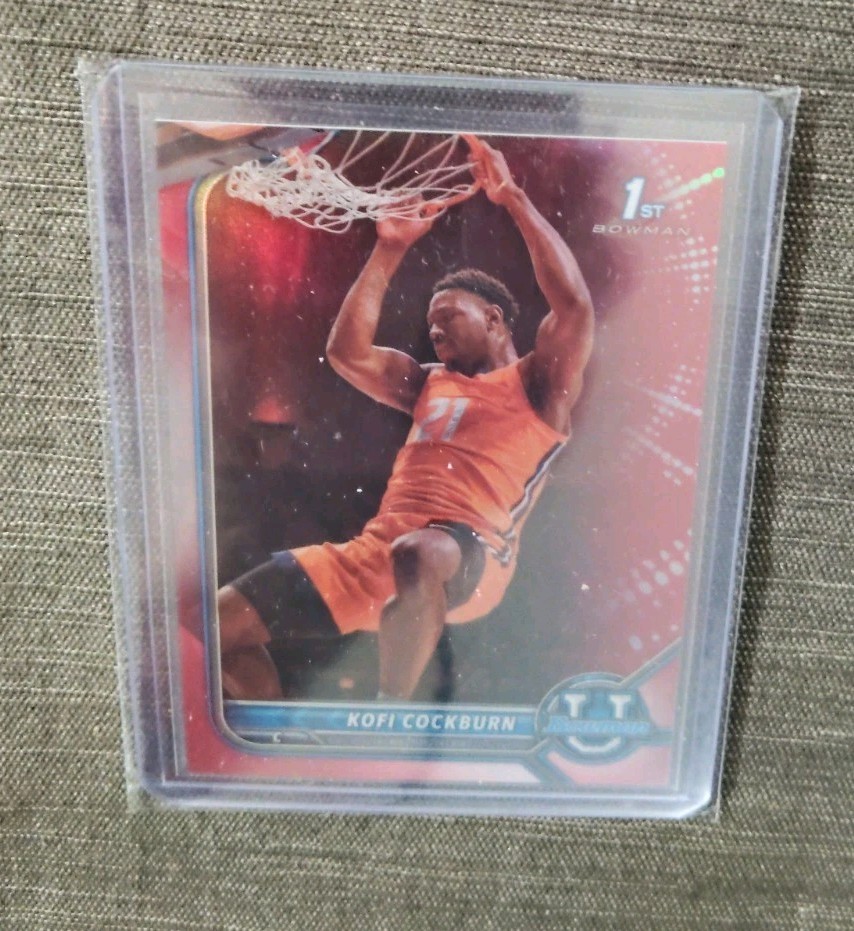 2022 1st Bowman Chrome Kofi Cockburn Card # 62 Red Refractor Serial ...