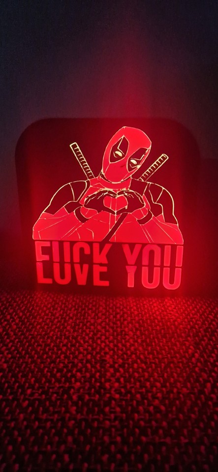 Deadpool Shot Funny Valentine LED Lightbox Home Decor Anti Valentine ...