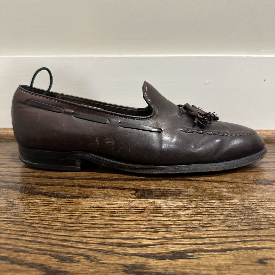 Shell Cordovan Tassel Loafers Vintage Men Size 10.5 D Maroon Slip On ...