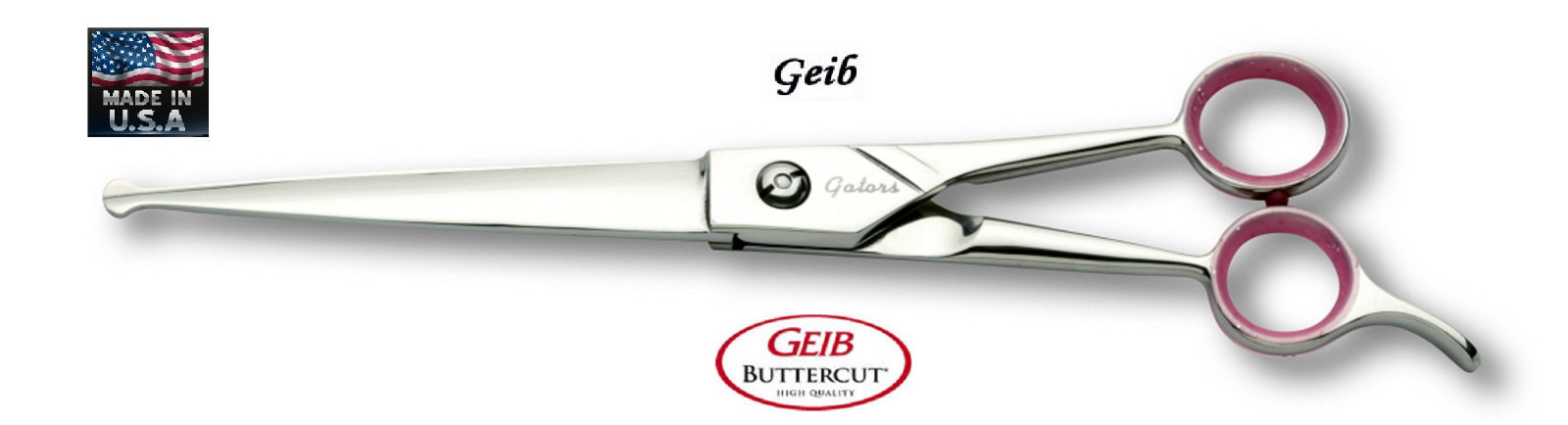 GEIB BUTTERCUT 8 1/2"SAFETY BLUNT BALL TIP Straight Pet Grooming Shears ...