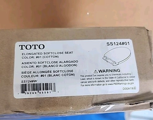 Toto Softclose Elongated Closed Front Toilet Seat in Cotton White SS124 ...