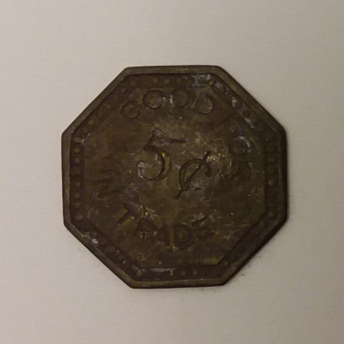 Vintage F.F. Octagon 5 Cent Trade Token 23mm | eBay