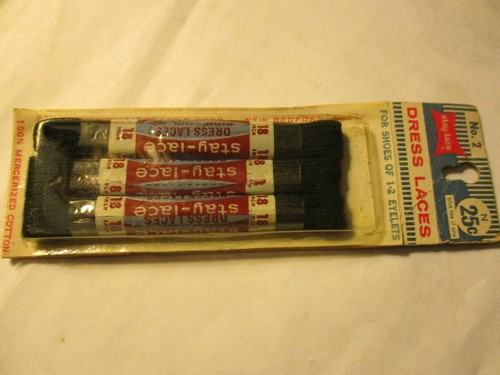 VINTAGE SHOE LACES 3 PAIR BLACK STAY-LACE BRAND MADE IN U.S.A.18" | eBay