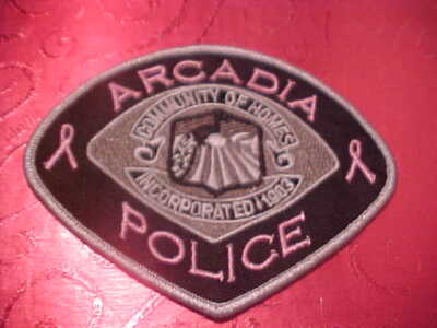 ARCADIA CALIFORNIA PINK CANCER POLICE PATCH SHOULDER SIZE UNUSED | eBay