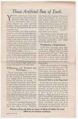 Dentistry - False Teeth