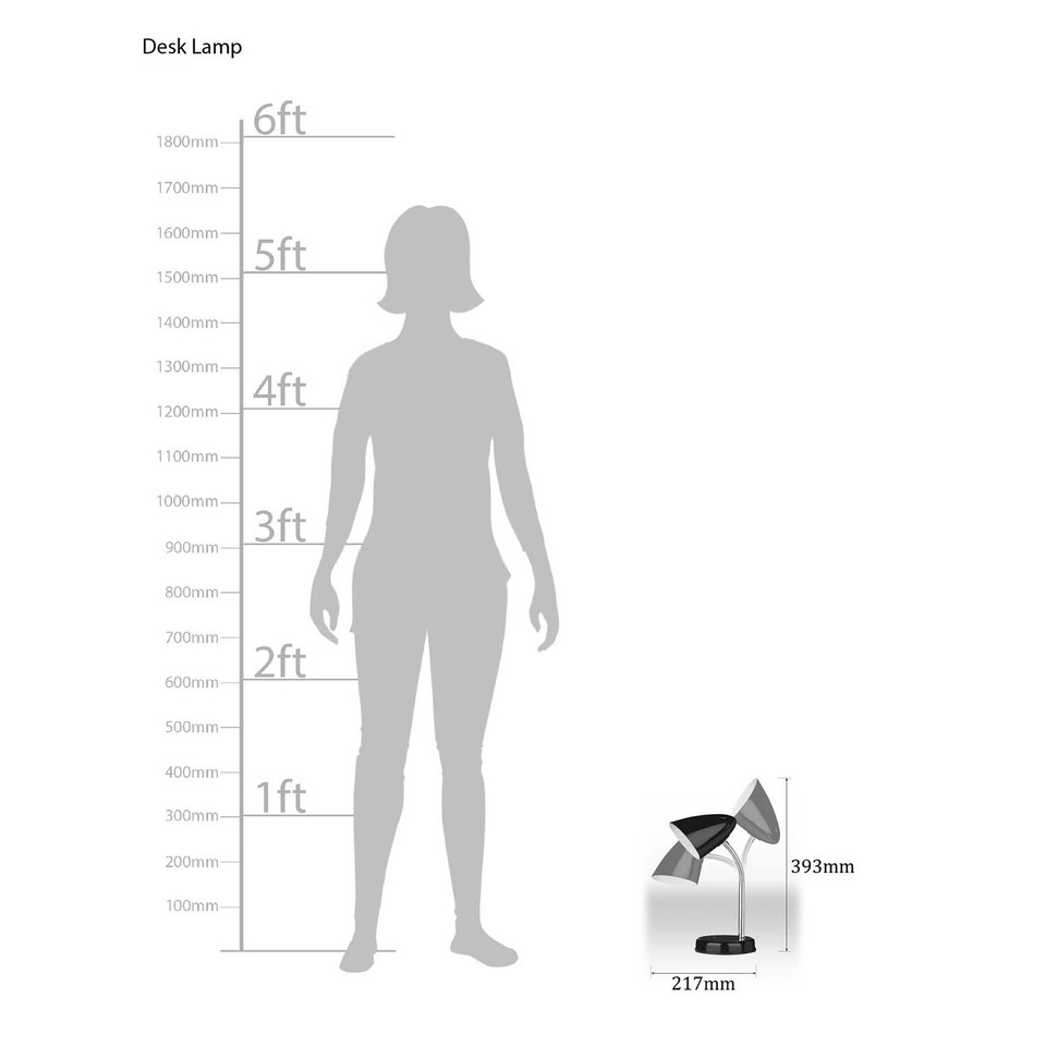 Adjustable Flexi Neck Desk Lamp Study Table Lamps Bedside Reading Night ...