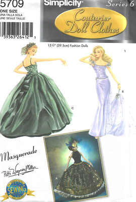 Simplicity 5709 - Couturier Doll Clothes for 15 1/2" Fashion Dolls ...