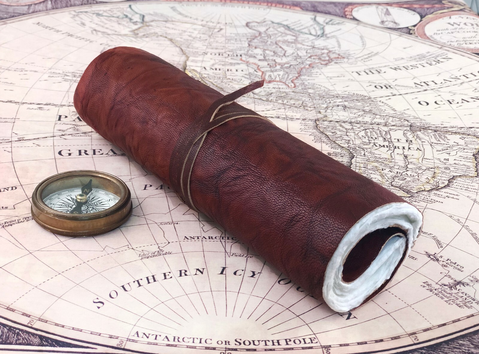 9x6" Vintage Handmade Scroll Leather Journal Travel Diary Leather Bound ...