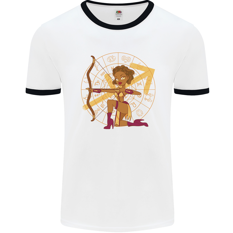 Sagittario Femmina Arciere Segno Zodiacale Uomo Ringer T-Shirt | eBay