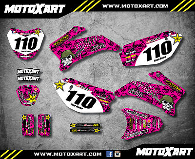 Full Custom Graphic Kit PINK METAL STYLE Yamaha TTR 110 All years ...