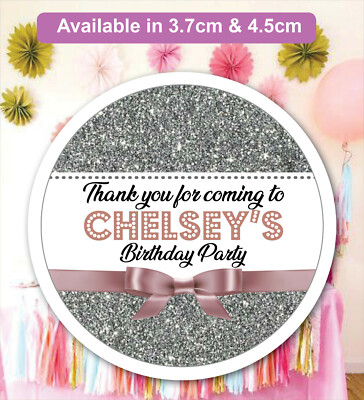 Personalised Birthday Party Bag Stickers Sweet cone Labels MATT 24 & 35 ...