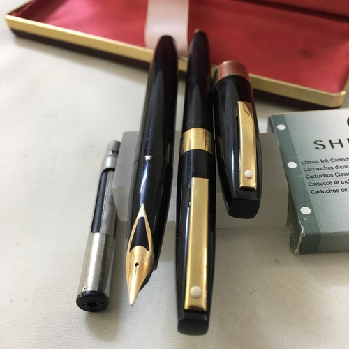 Sheaffer Triump 550 Black GT Set 14k FP+BP +converter+6 Cart BOX Brand ...